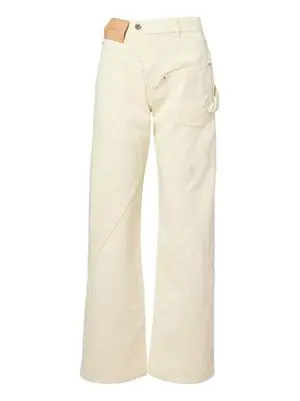 JW Anderson Twisted High-rise Wide-leg Jeans - Yellow