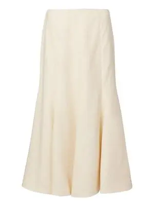 Gabriela Hearst Selma Flared Silk Midi Skirt - White