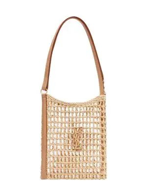 SAINT LAURENT Oxalis Mini Raffia Shoulder Bag