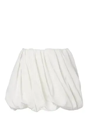 JW Anderson Gathered Pinstripe Balloon Miniskirt - White