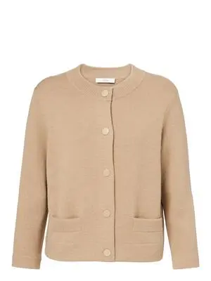 Vince Shrunken Wool And Cashmere Cardigan - Beige