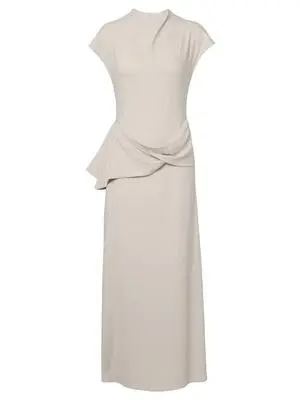 Tove Woven Draped Maxi Dress - Grey