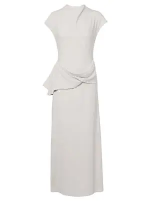 Tove Woven Draped Maxi Dress Grey