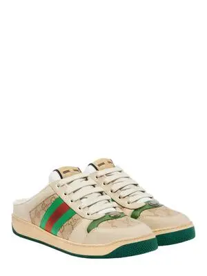 Gucci Screener Gg Canvas Web Stripe Mules - Multicoloured