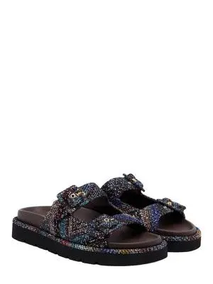 Missoni Zigzag Sequined Leather Sandals Multicoloured