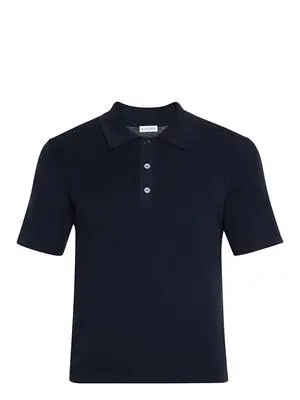 BURBERRY Wool Knit Check-placket Polo Shirt