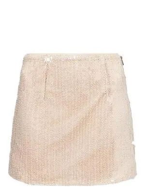 AMY LYNN Sequin Embellished Woven Mini Skirt - Taupe