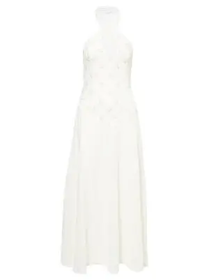 AMY LYNN Liliana Halterneck Knitted Midi Dress - Cream