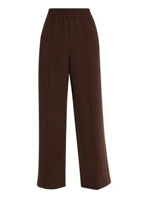 REISS Striped Wide-Leg Knit Pants Chocolatebrown