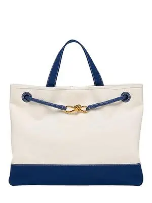 Bottega Veneta Andiamo Large Canvas Tote Bag - White Cruise