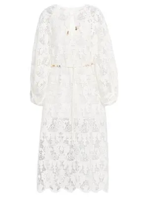 Zimmermann Coco Lace Midi Dress - Ivory
