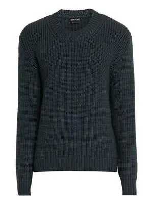 TOM FORD Cashmere And Wool Half-stitch Crewneck Sweater - Deep Ash