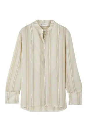 Victoria Beckham Striped Woven Shirt - Green
