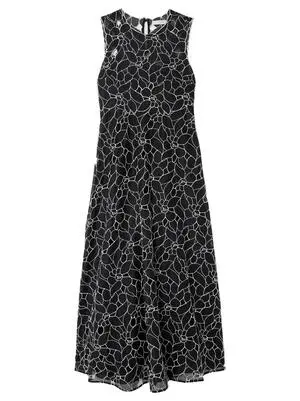 Ulla Johnson Kiana Cutout Embroidered Cotton-organdy Midi Dress - Black