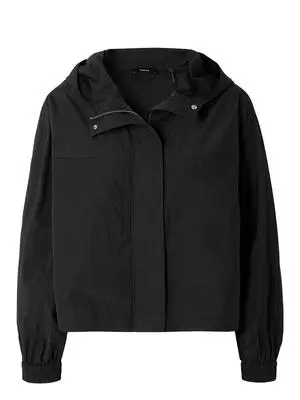 Theory Hooded Cotton-blend Shell Jacket - Black