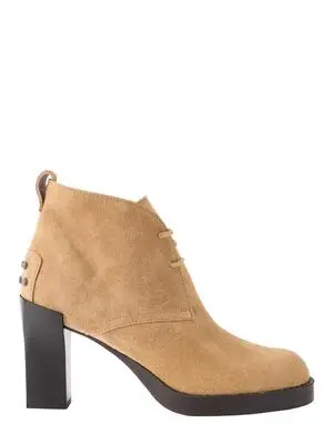 TOD'S Gomma Suede Ankle Boots - Brown