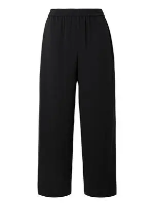 Theory Satin-crepe Wide-leg Pants - Black