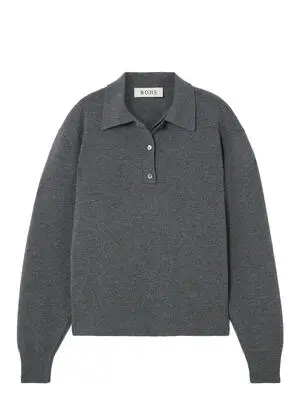RÓHE Wool And Cashmere-blend Polo Sweater - Gray
