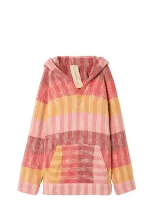 MARRAKSHI LIFE Striped Cotton Hoodie - Pink