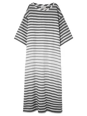 MARRAKSHI LIFE Striped Cotton-blend Maxi Dress - Black