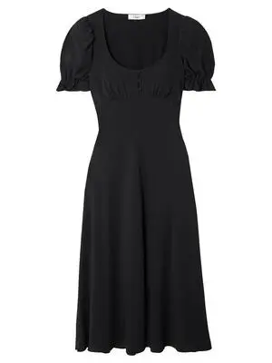 Chloé Crepe De Chine Midi Dress - Black