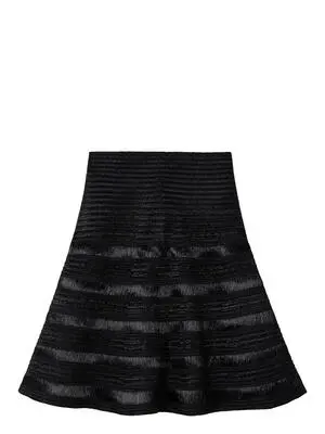 Alaïa Ribbed-knit Mini Skirt - Black