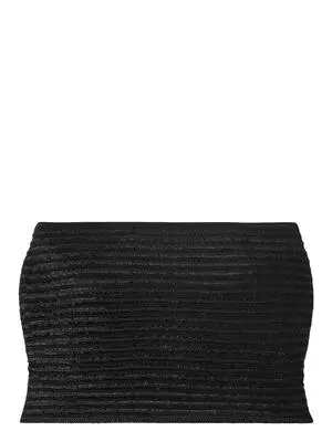 Alaïa Cropped Ribbed-knit Bandeau Top - Black