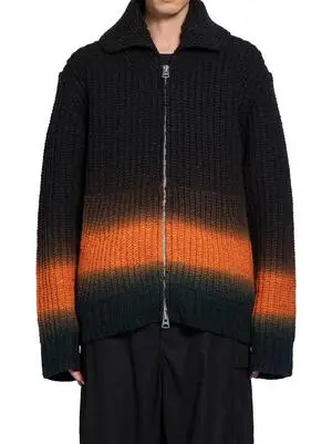 Sacai Garment Dye Wool Knit Cardigan - Brown