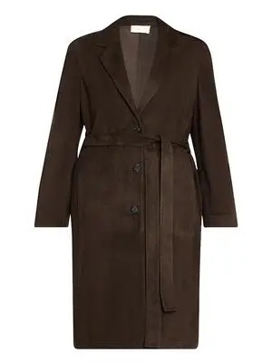 THE ROW Babilonia Suede Belted Coat - Brown