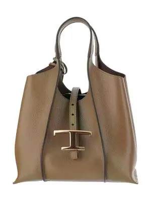 TOD'S Leather T-buckle Shoulder Bag - Brown