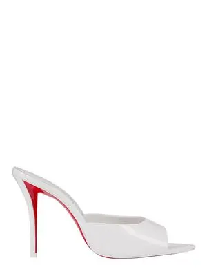CHRISTIAN LOUBOUTIN 100mm Miss Z Leather Mule Sandals Bianco