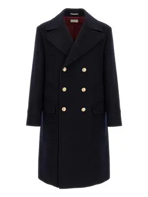 Brunello Cucinelli Double-breasted Wool Coat - Blue