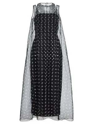 EMILIA WICKSTEAD Selina Polka-dot Taffeta Midi Dress - Black