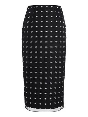 EMILIA WICKSTEAD Bethan Polka-dot Taffeta Midi Skirt - Black