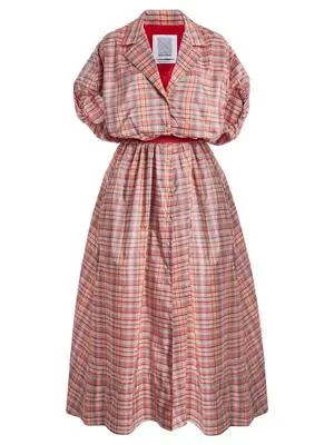 ROSIE ASSOULIN Rosie Assoulin Wind At Your Back Plaid Shirt Dress