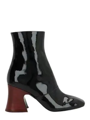 Chloé Janis Leather Block-heel Boots - Black