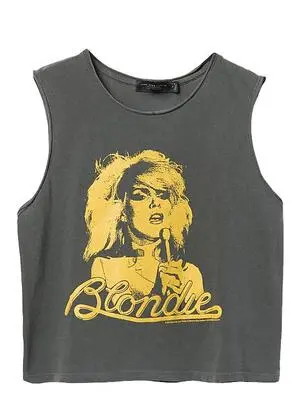 Junk Food Clothing Blondie Cropped Muscle Tank - Vintage Black