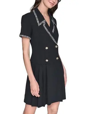 Karl Lagerfeld Paris Scuba Crepe Dress - Black