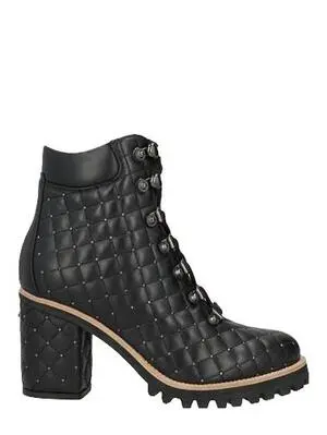 LE SILLA Leather Ankle Boots - Black