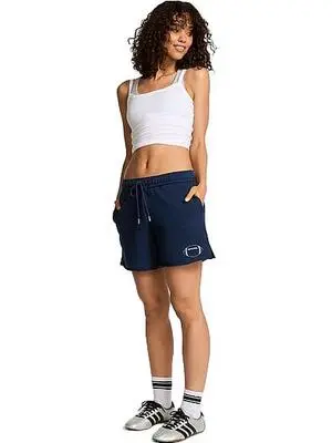 Pink Campus Fleece Relaxed Fit Shorts Blue