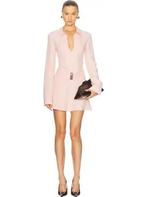 Attico Collar Mini Dress - Light Pink