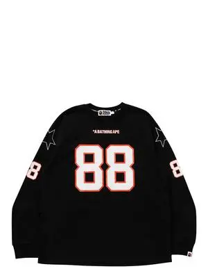 A BATHING APE Football Relaxed Fit Long-sleeve Tee - Black