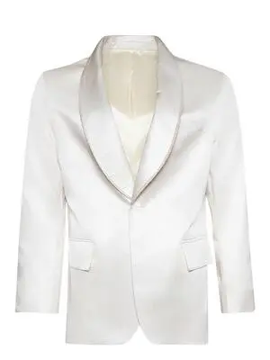 BODE Roping Shawl Collar Tuxedo Jacket - White