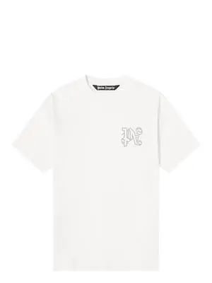 Palm Angels Monogram Stud Classic Tee - White