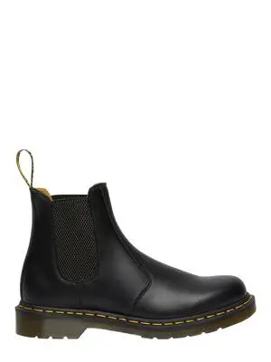 Dr. Martens 2976 Smooth Leather Chelsea Boots With Yellow Stitch - Black