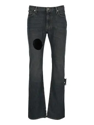 Off-White Hand Off Pocket Jos Skinny Stack Jeans - Blue
