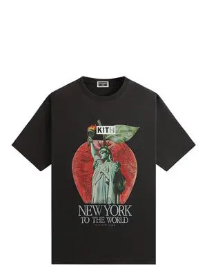 Kith Ny To The World Liberty Apple Vintage Tee - Black