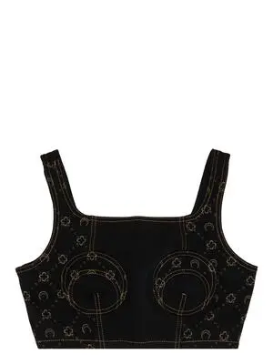 MARINE SERRE Regenerated Denim Bustier
