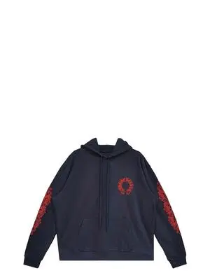 Chrome Hearts Horseshoe Floral Hoodie - Blue