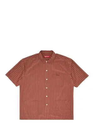 Supreme Stripe Short-Sleeve Pajama Shirt Brown